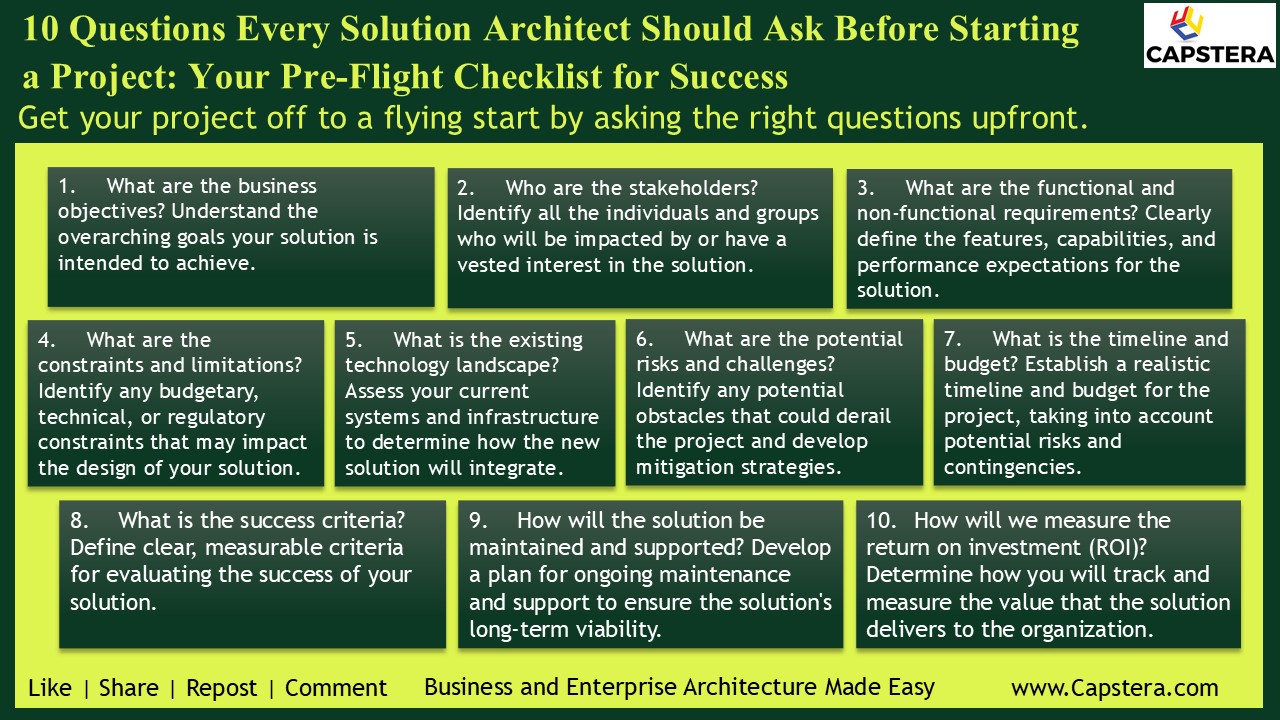 10 Questions Every Solution Architect Should Ask Before Starting a ...
