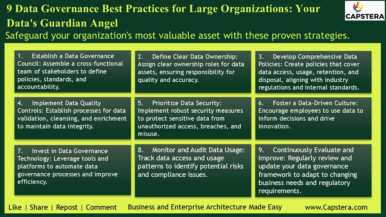 9 Data Governance Best Practices for Large Organizations: Your Data's Guardian Angel