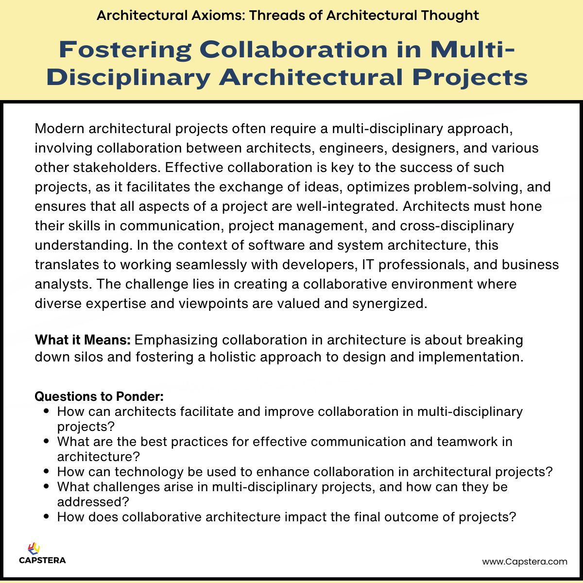 Fostering Collaboration in Multi-Disciplinary Architectural Projects