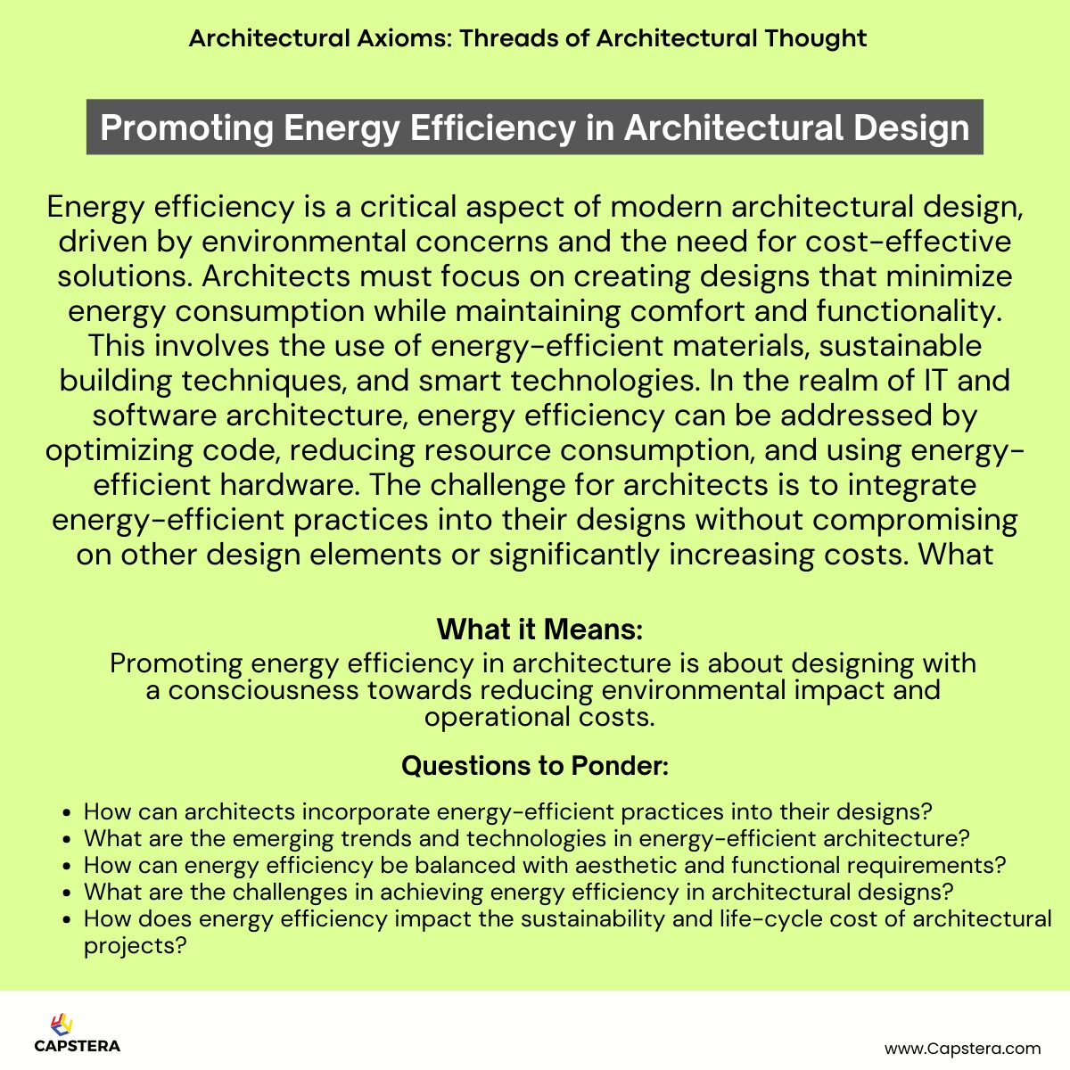Promoting Energy Efficiency in Architectural Design