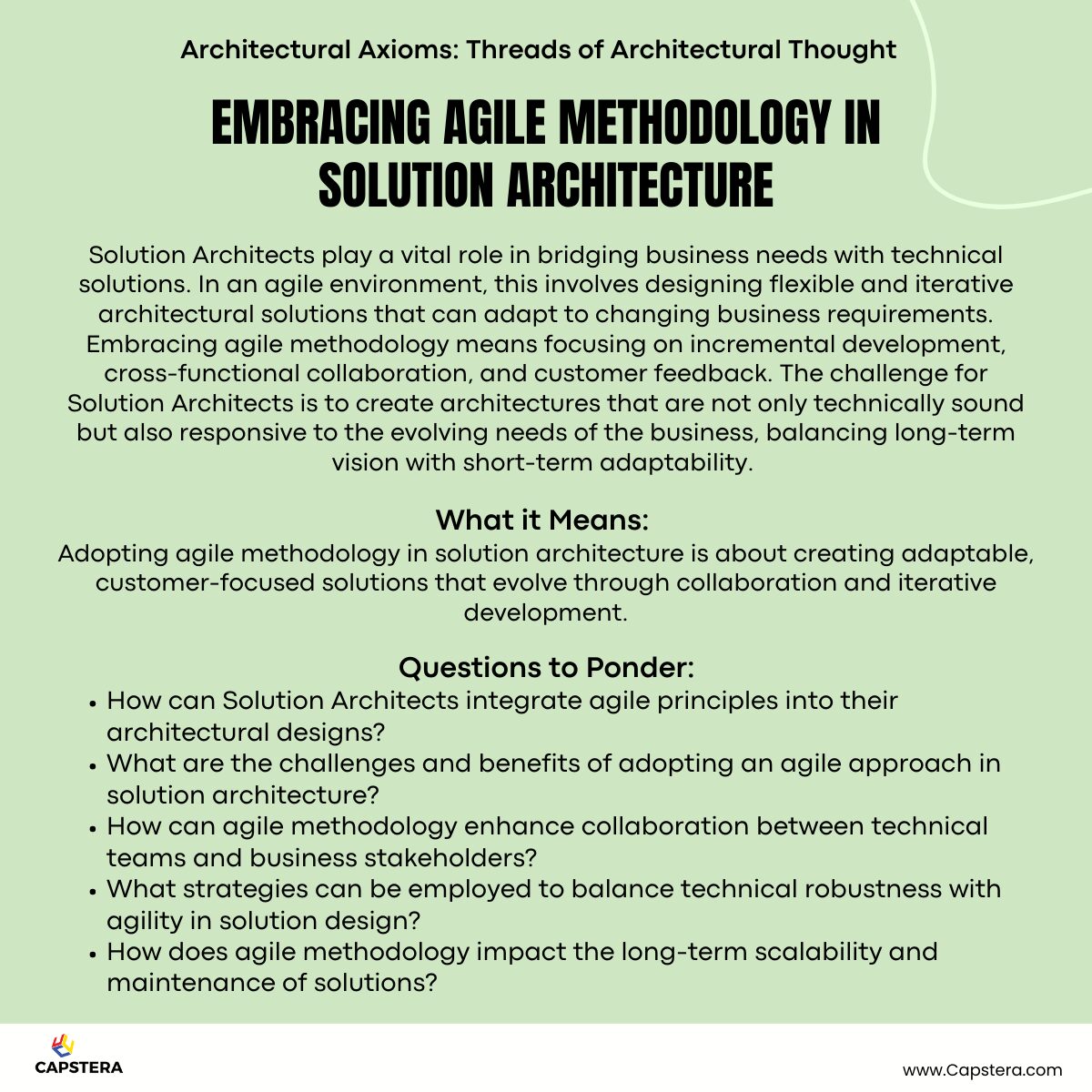 Embracing Agile Methodology in Solution Architecture